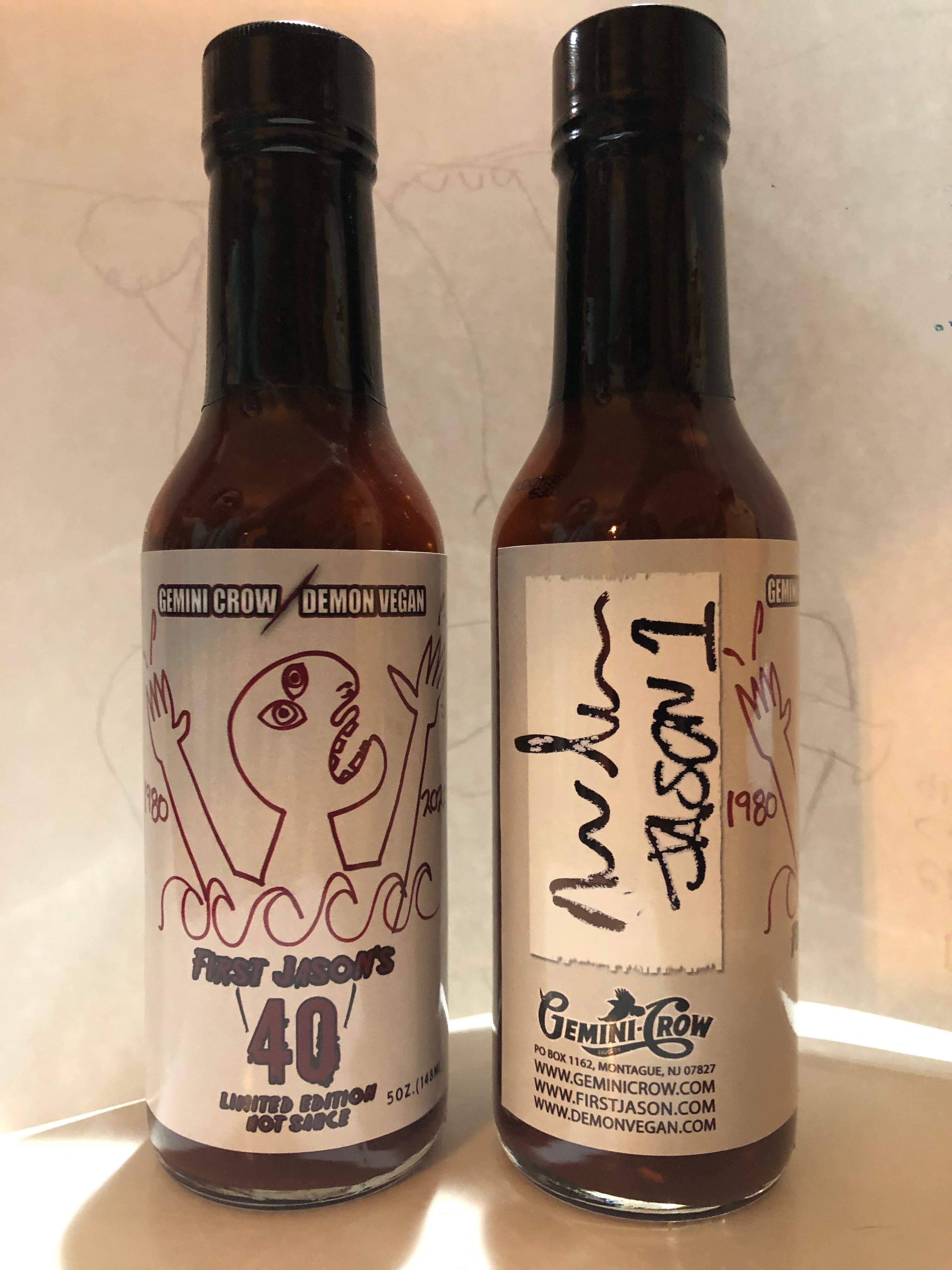 FIRST JASON's '40' HOT SAUCE (FEW LEFT) – Gemini Crow Hot Sauce Company